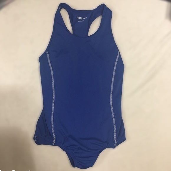 Lands' End | Swim | Lands End Girls One Piece Blue Swimsuit | Poshmark